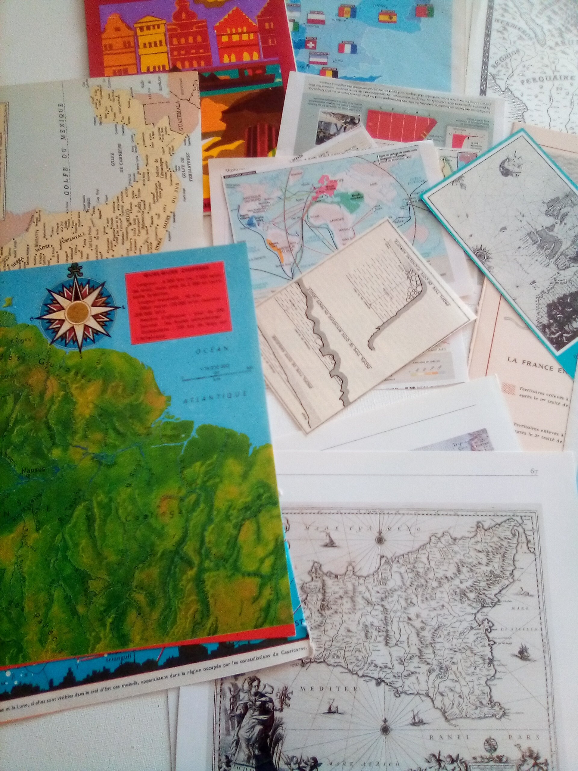 Sheets Vintage Maps Atlas Road Maps Scrapbooking Collage Junk - Etsy