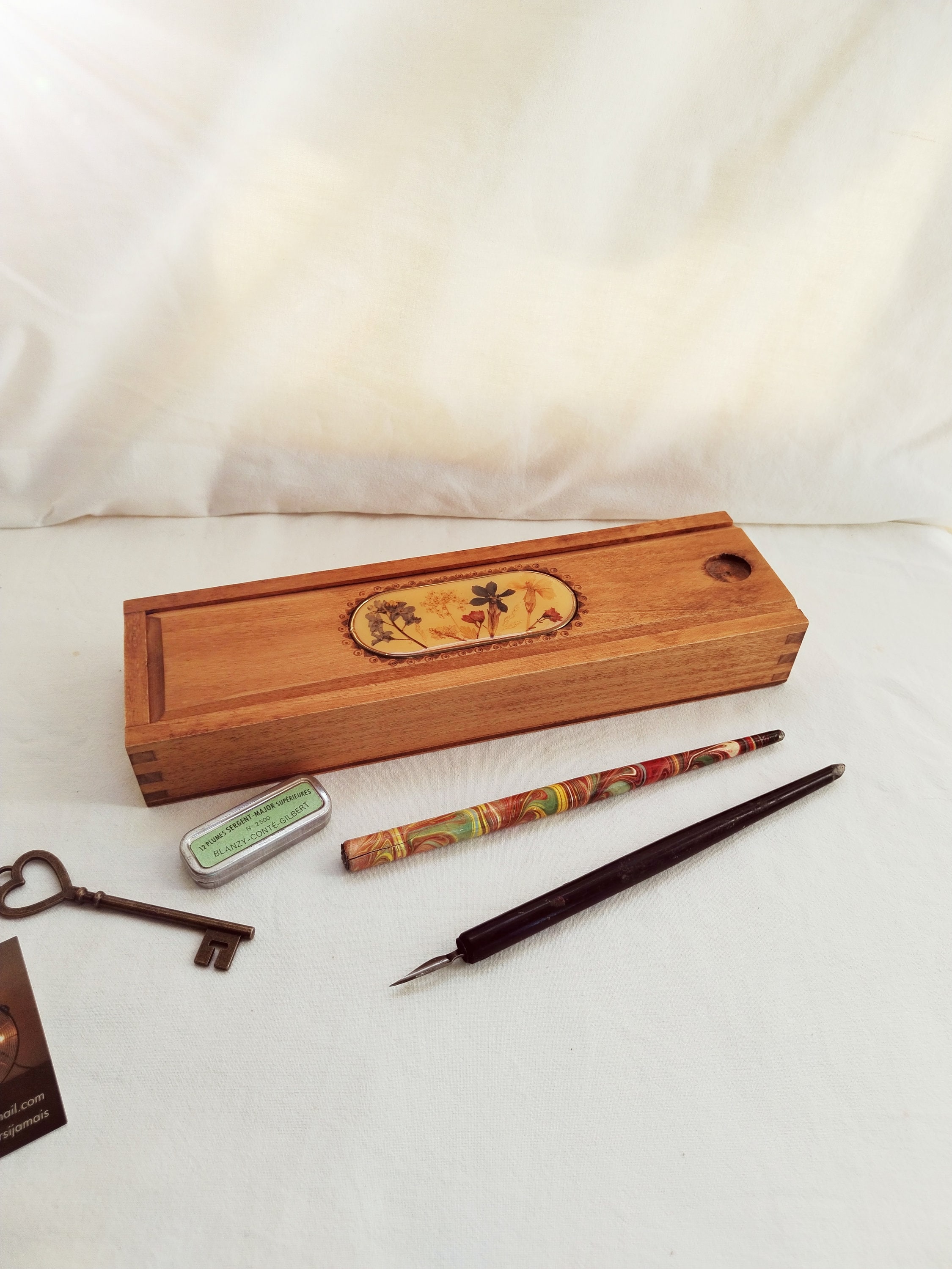 Vintage Wooden Pencil Box