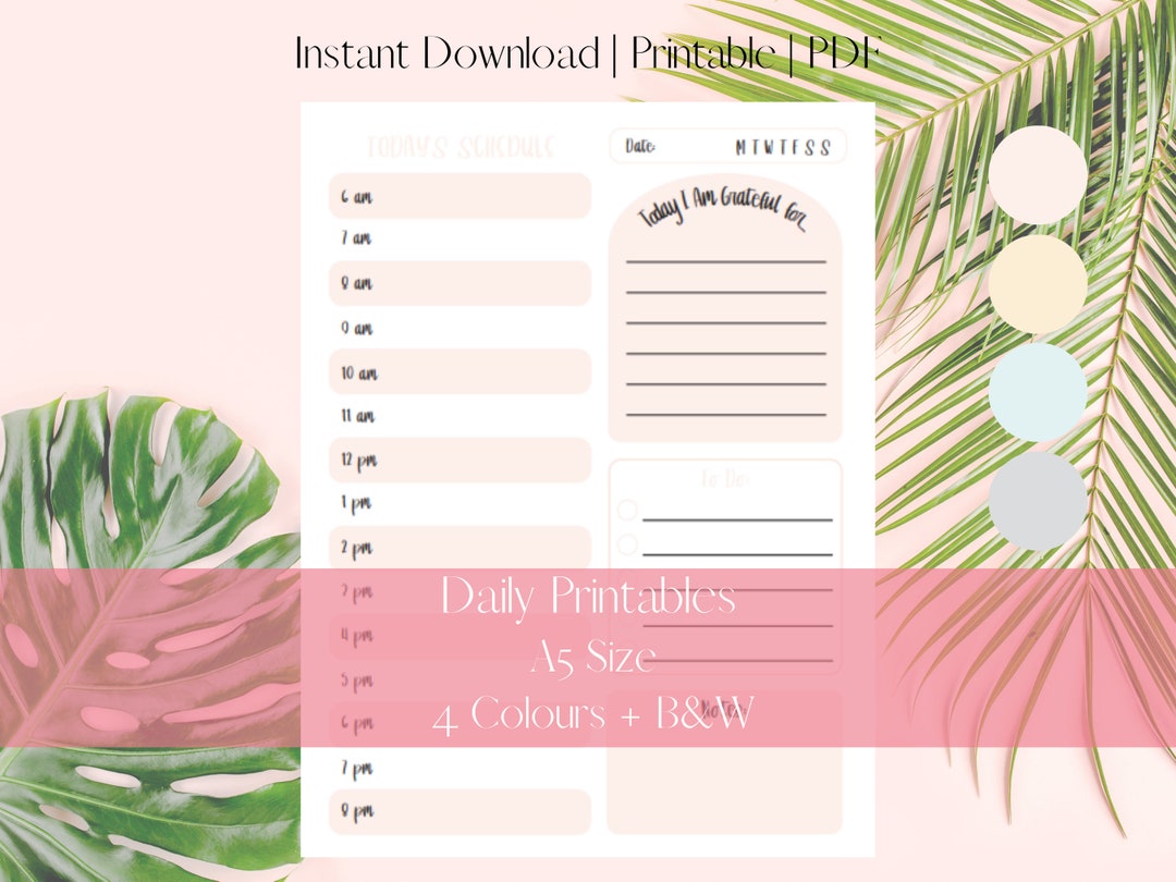 A5 Daily Arch Printable Pages Printable Planner Planner - Etsy