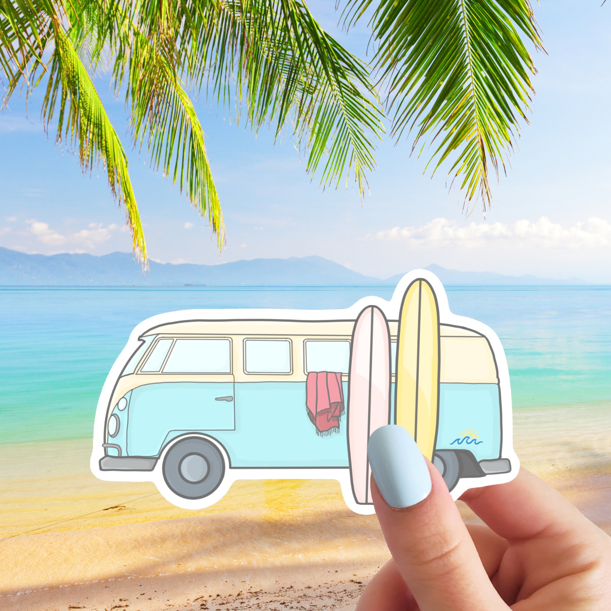 VW Bus Vinyl Sticker VW Bus Decal Camper Surfing Van | Etsy