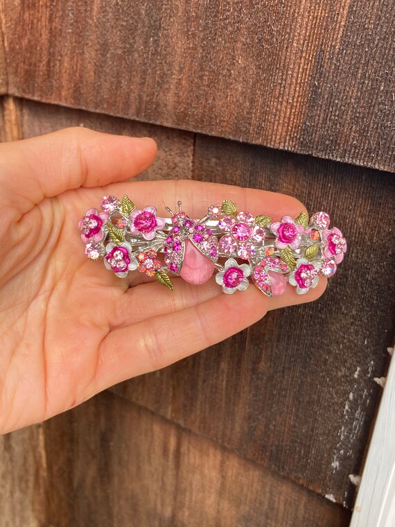 Vintage ‘Kirk’s Folly’ Hair Barrette with Sparkling P… - Gem