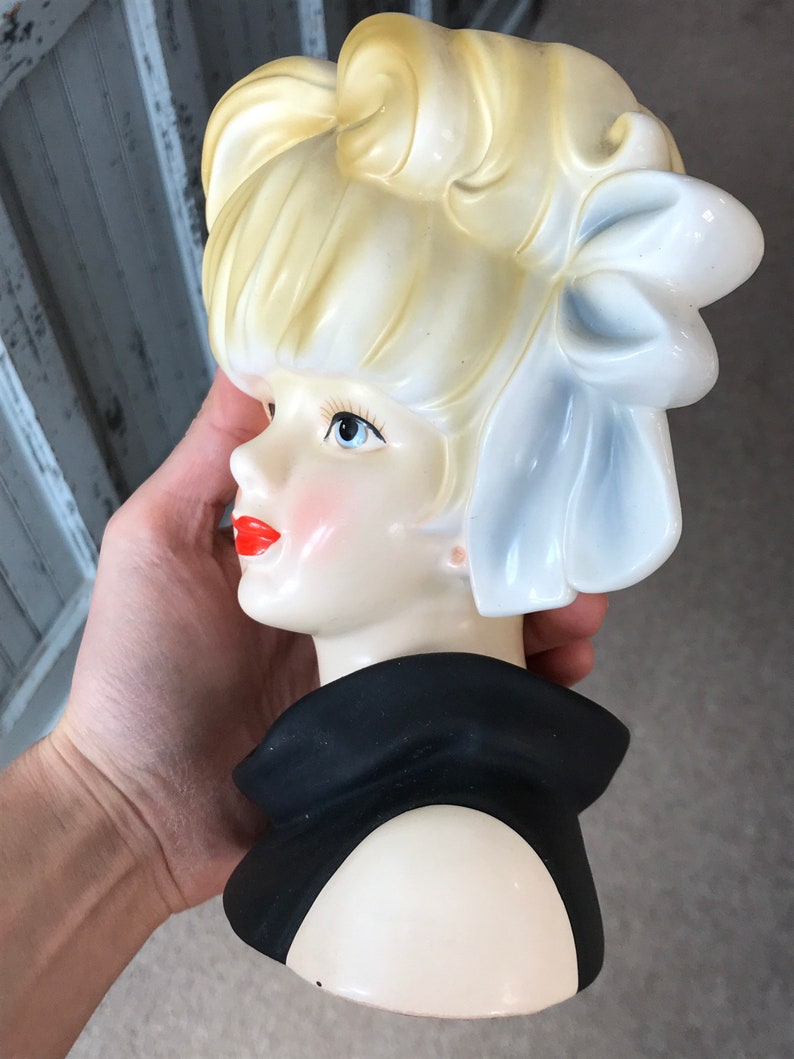 Vintage Relpo K1695 Head Vase of Pretty Woman With Blond Updo - Etsy