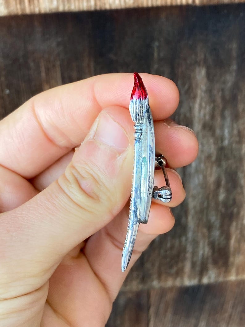 Vintage Sterling Painter’s Pallete Brooch With Enameled Paint Colors ...