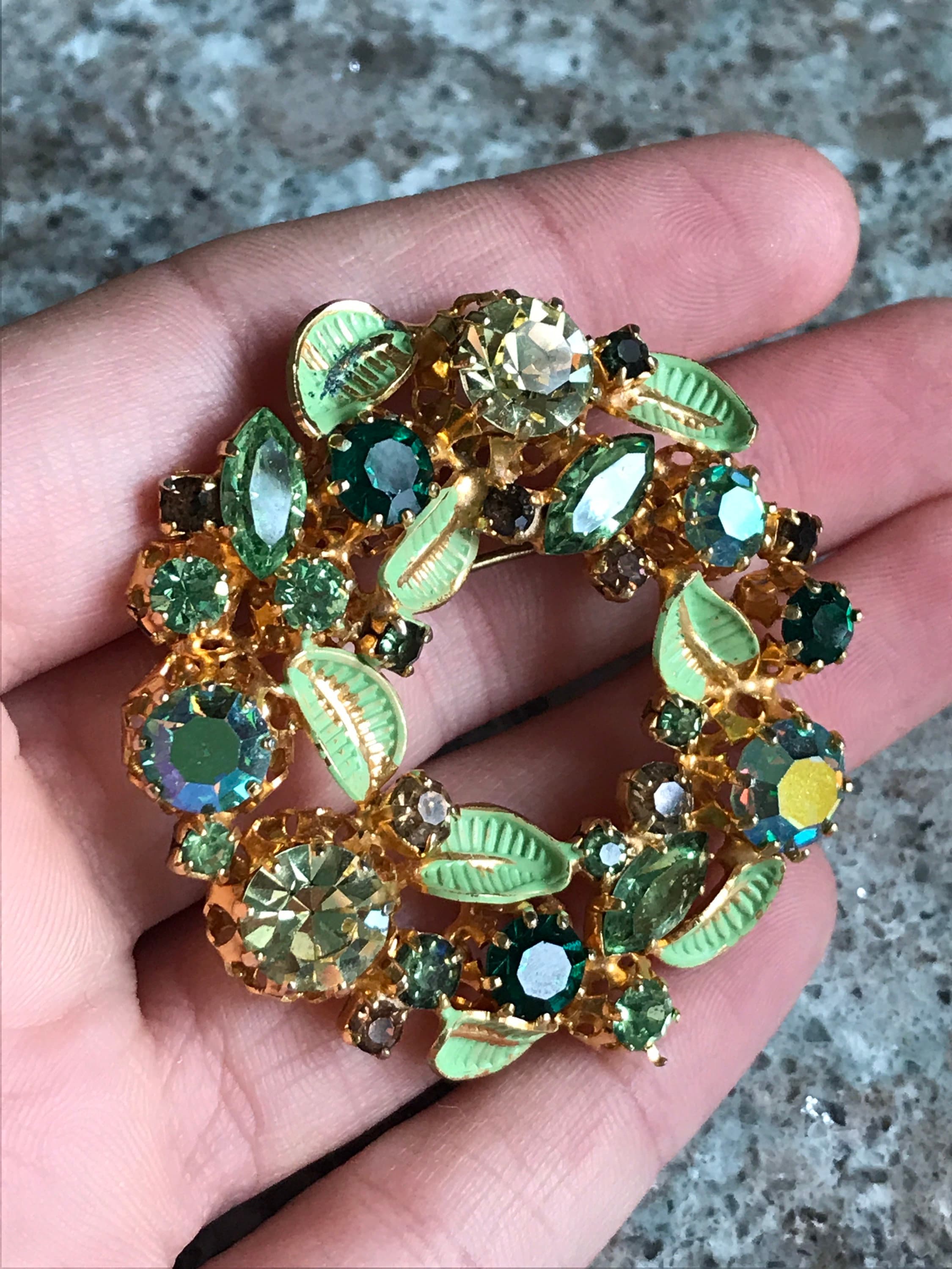 Vintage Made in Austria Costume Jewelry Brooch With | Etsy