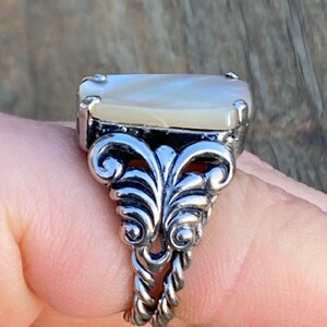Vintage Size 6 West Germany Ring With Large Rectangular Mother of Pearl ...