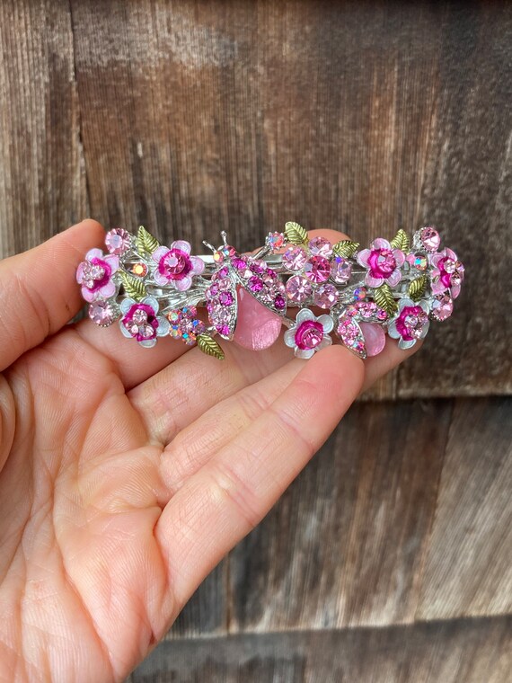 Vintage ‘Kirk’s Folly’ Hair Barrette with Sparkling P… - Gem