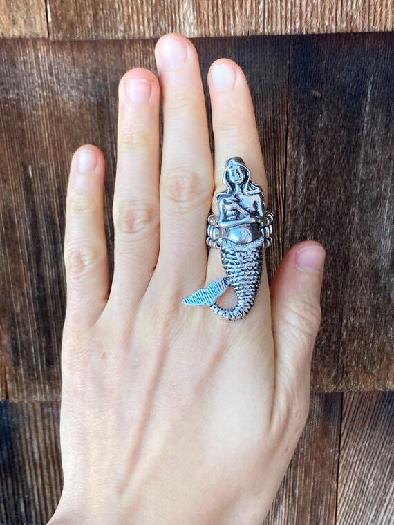 Vintage Stretchy Ring with Unique Mermaid Design and … - Gem