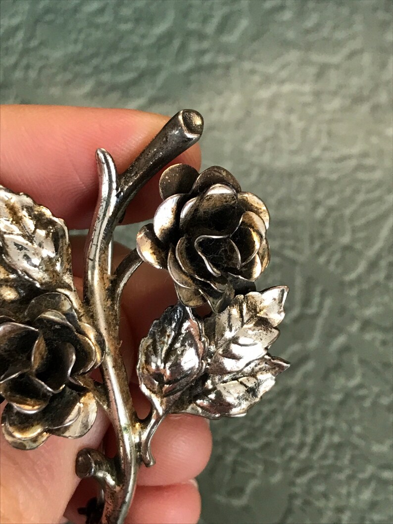 Vintage Sterling Danecraft Detailed Flower Brooch With Layered Petals ...
