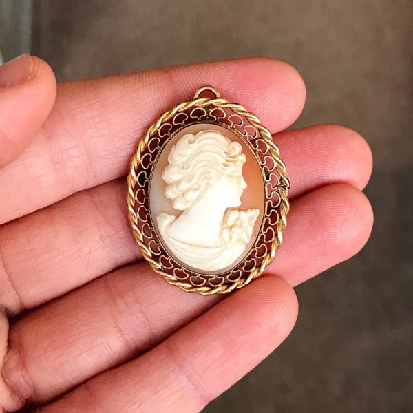 Cameo Flower Pendant - Etsy