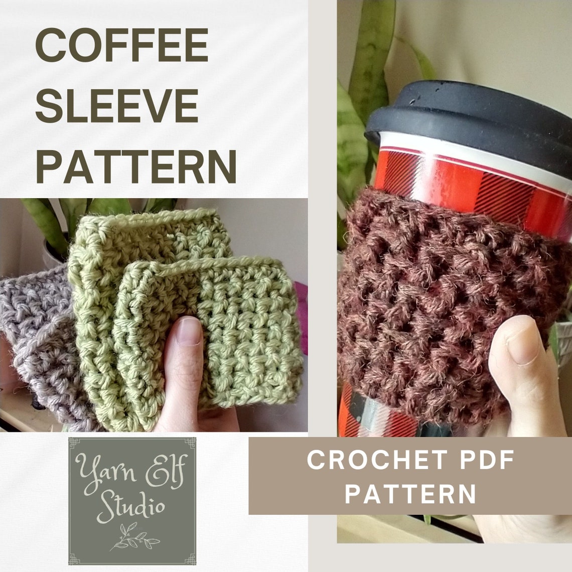 Easy Textured Crochet Pattern PDF DIY Coffee Cup Cozy - Etsy