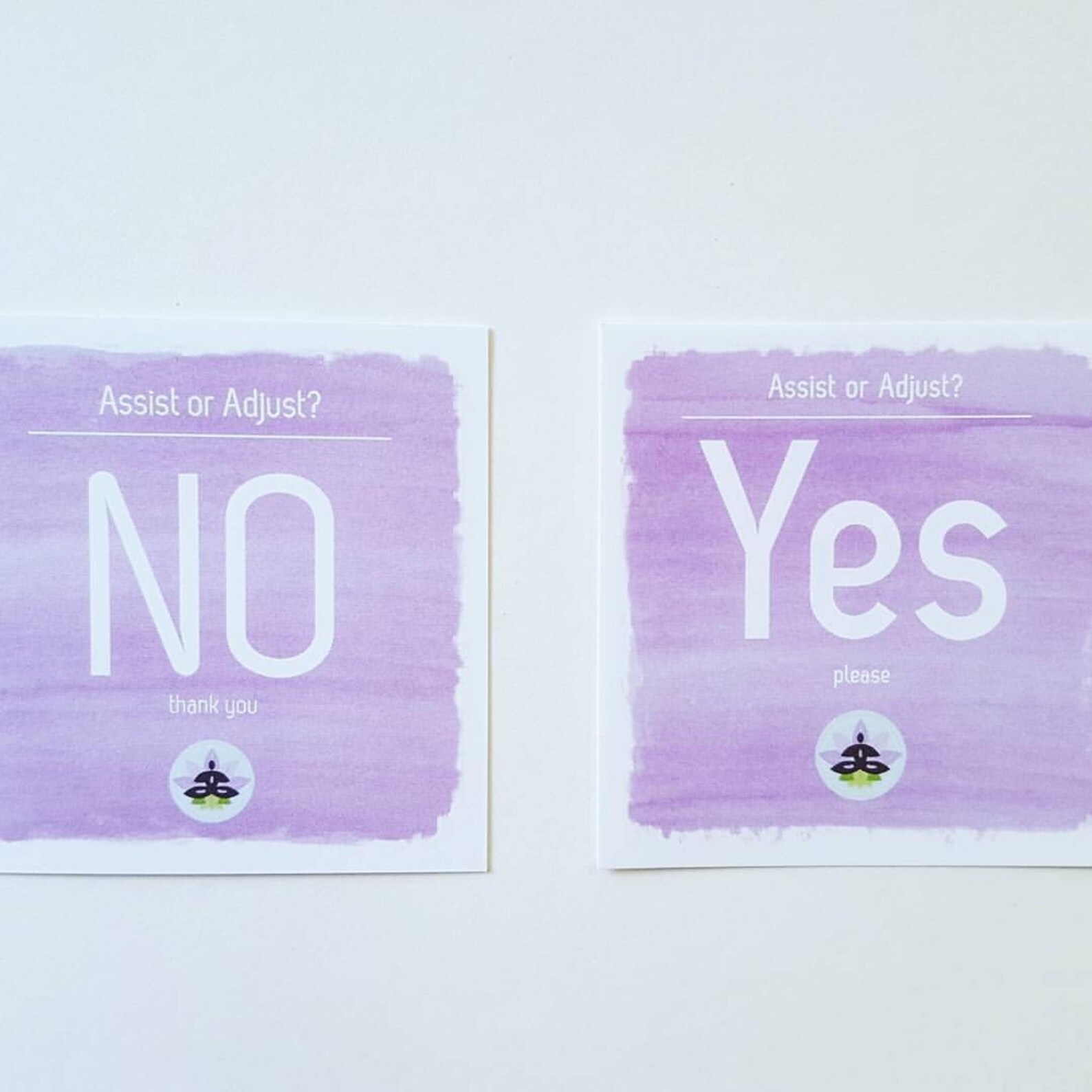 Custom Consent Cards for Yoga Teachers. Permission to Assist and Adjust ...