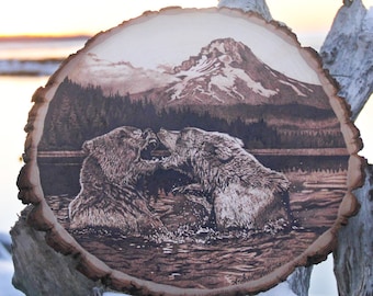 Bear wood burning | Etsy