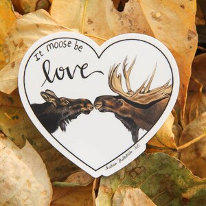 Sticker or Magnet - It Moose Be Love Kissing Moose - Etsy
