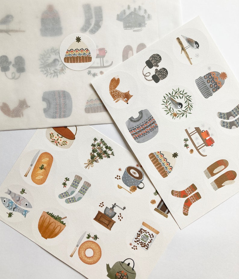 January Stickers - Winter Stickers - Cosy Stickers - Hygge Stickers ...