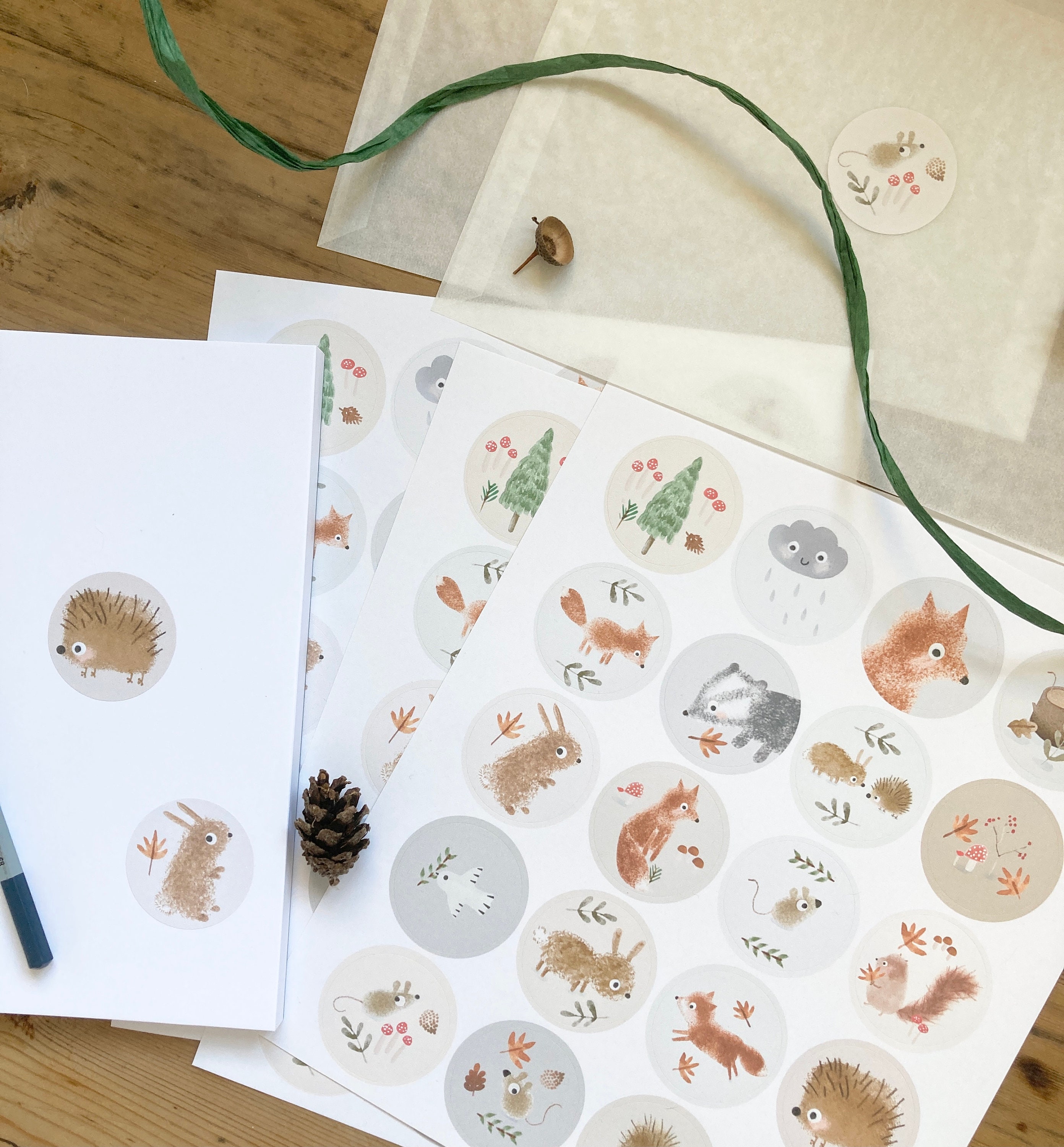 Stickers Paper Stickers Woodland Animal Stickers Woodland | Etsy