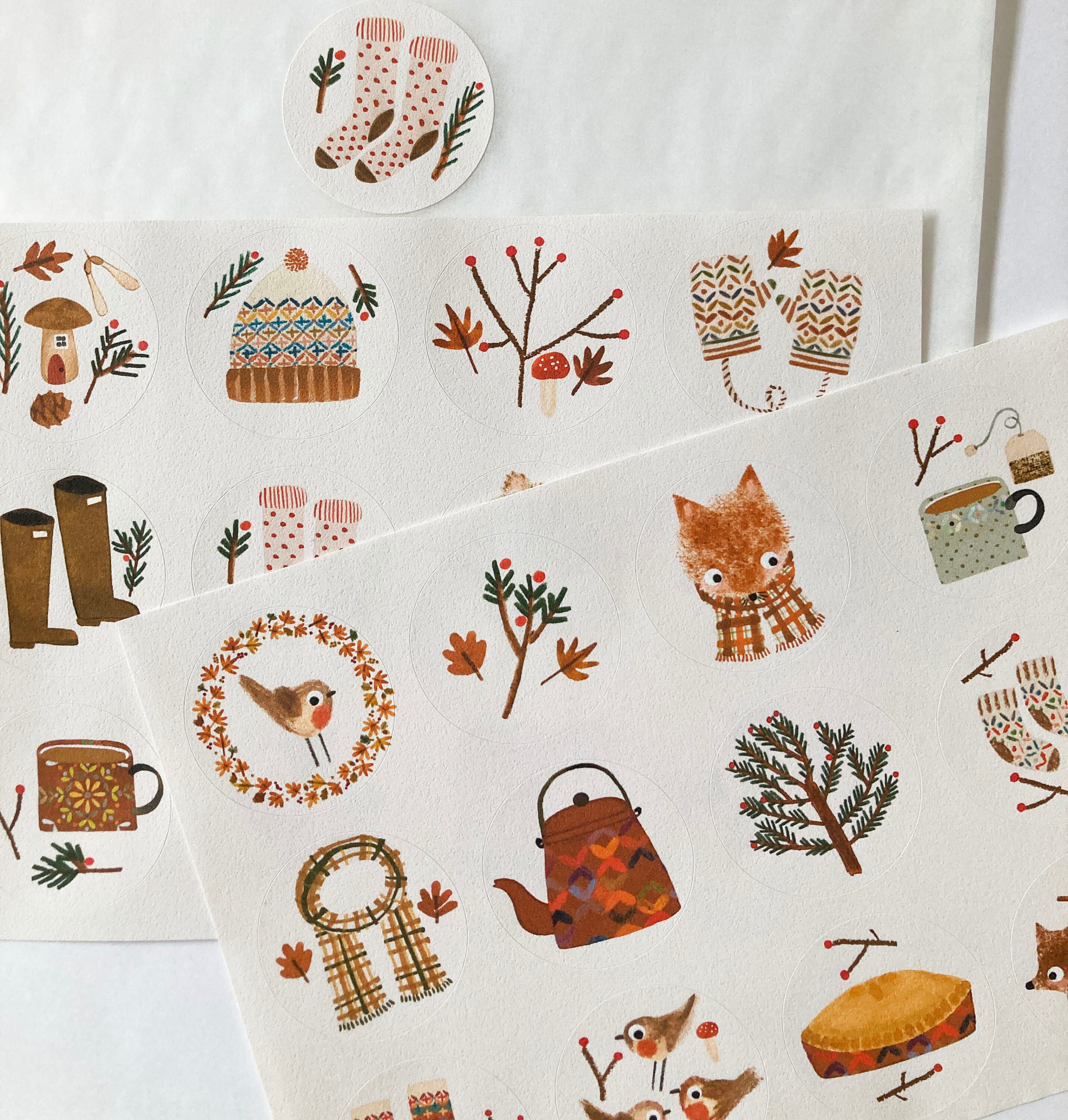 November Stickers Woolly Cosy and Warm Stickers Autumn - Etsy