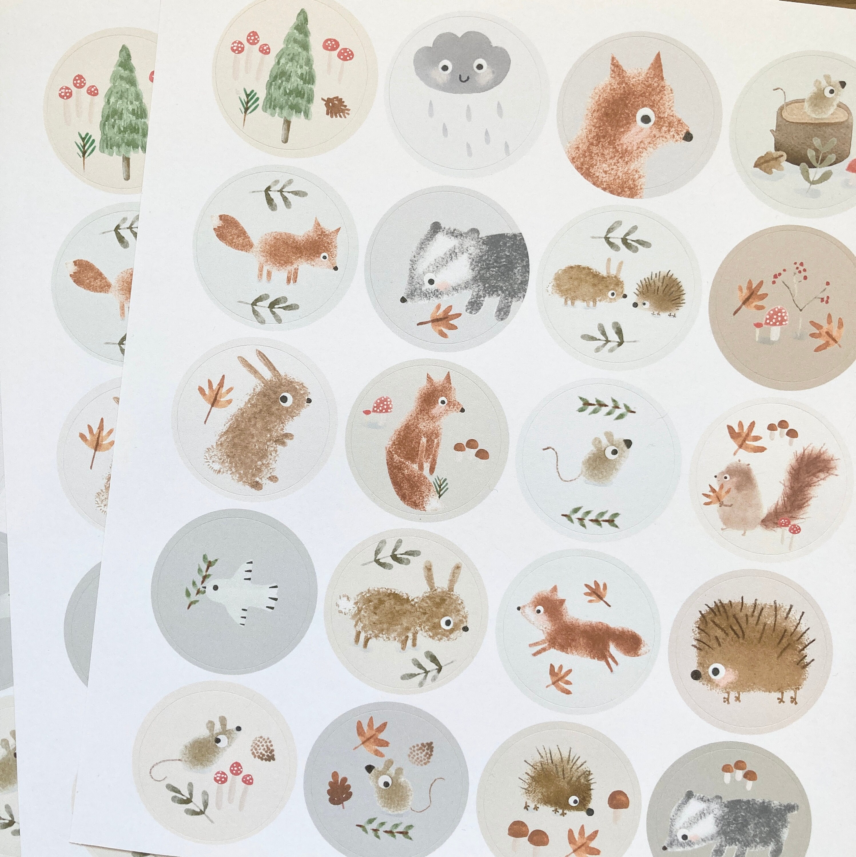 Stickers Paper Stickers Woodland Animal Stickers Woodland | Etsy