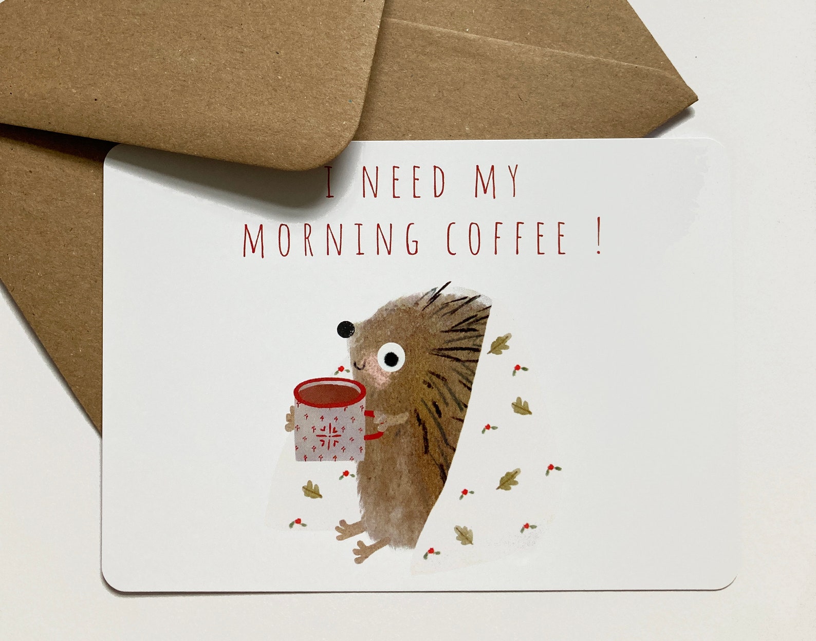 I Need My Morning Coffee Hedgehog Postcards Nettle & Twig | Etsy