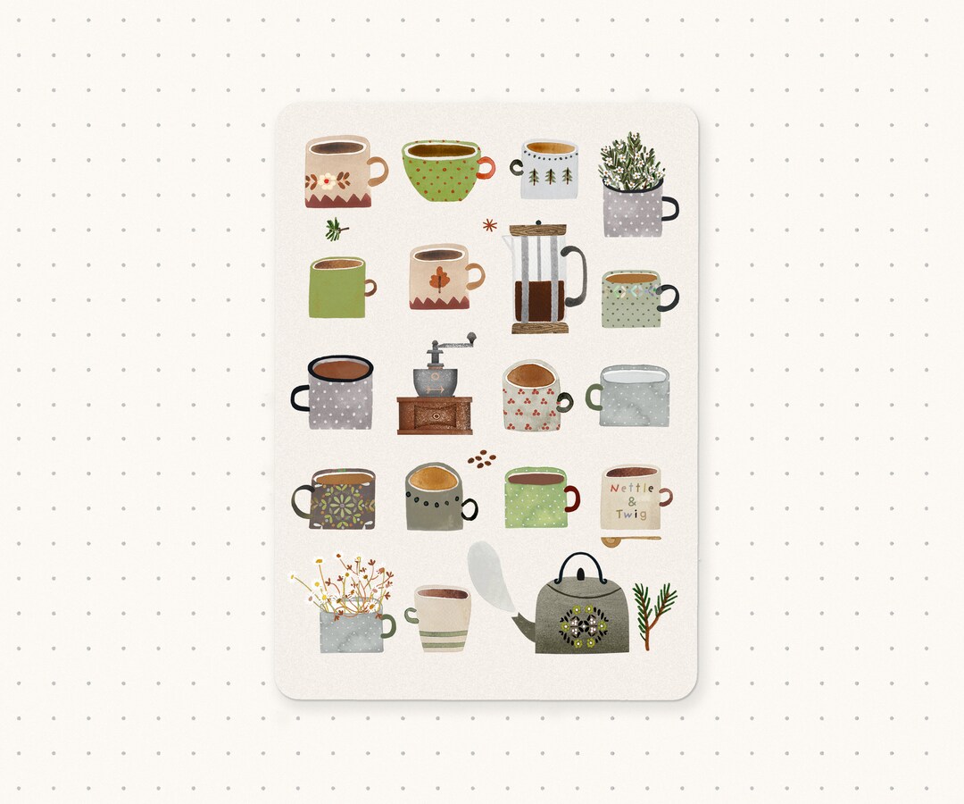 Tea-time Postcard - Tea and Coffee Postcard - Mugs Postcard - Cups ...