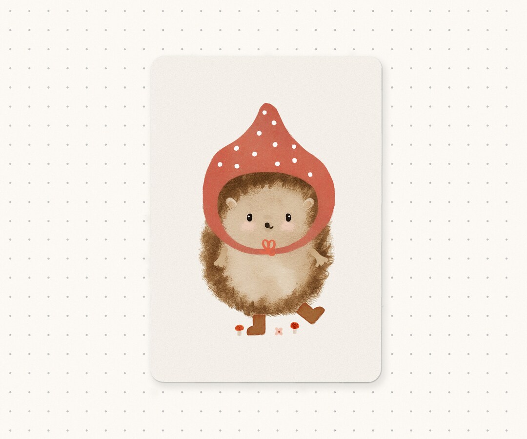 Pixie Hedgehog Postcard - Hedgehog Postcard - Cute Hedgehog - Etsy