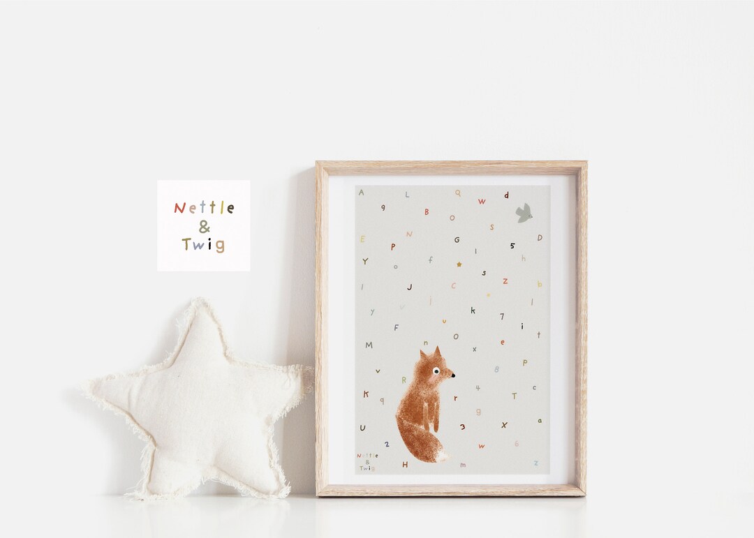 Fox Poster Alphabet Poster Kids Poster Nursery Poster - Etsy