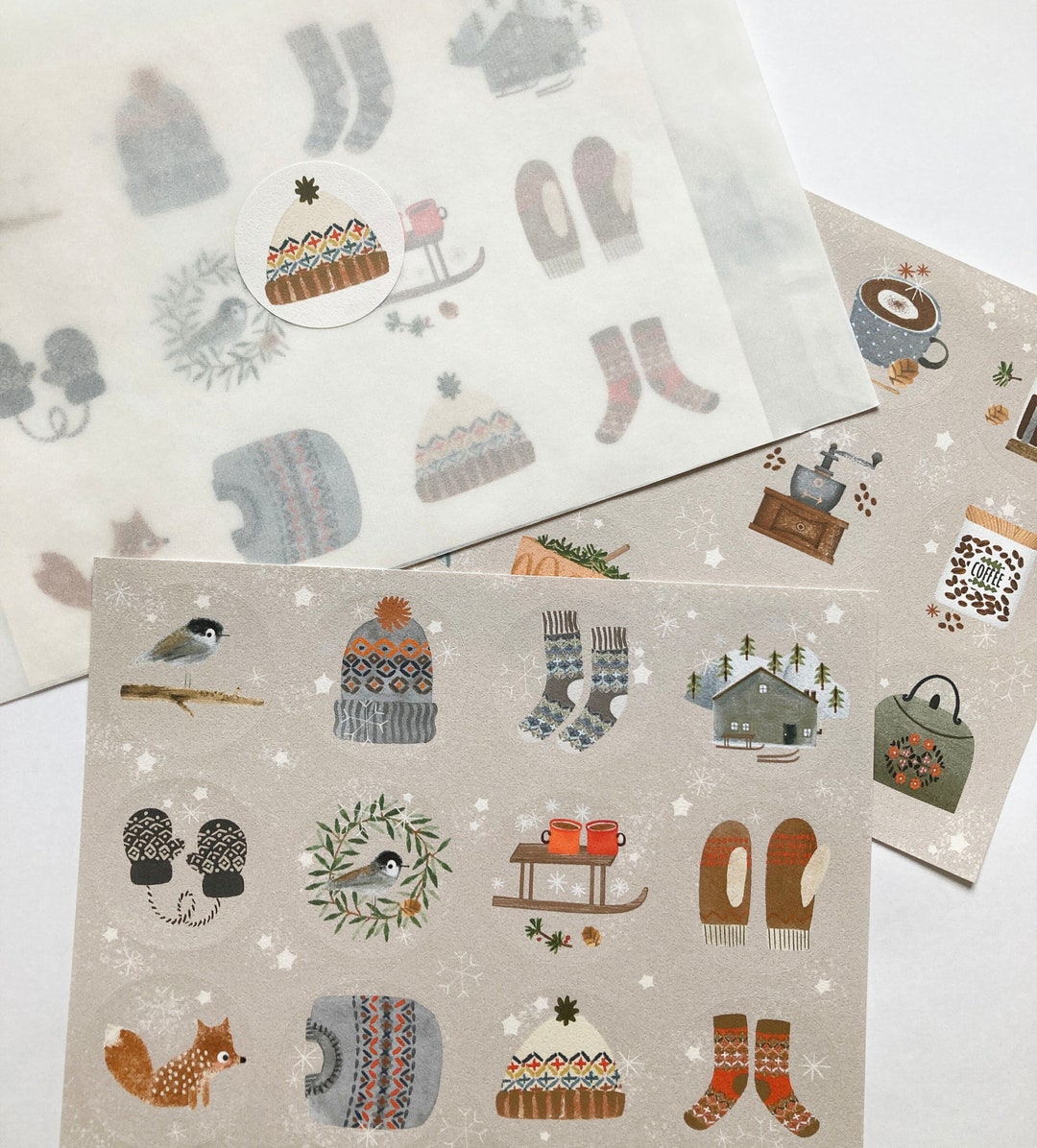 January Stickers - Winter Stickers - Cosy Stickers - Hygge Stickers ...
