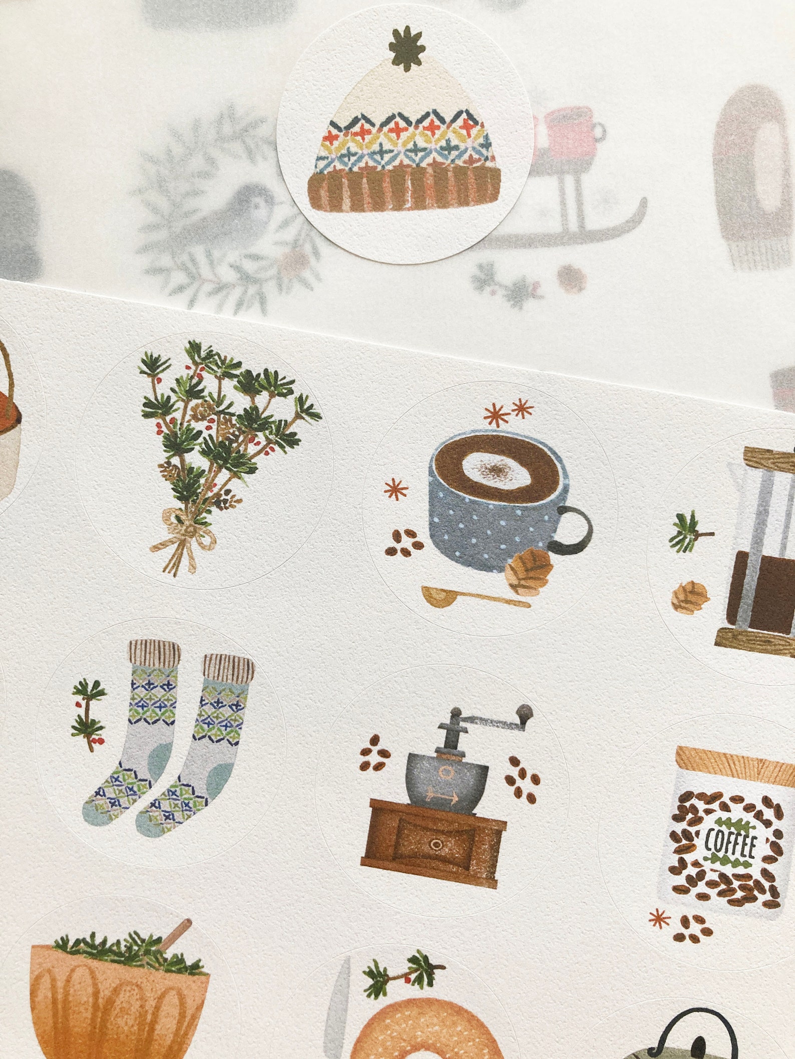 January Stickers - Winter Stickers - Cosy Stickers - Hygge Stickers ...