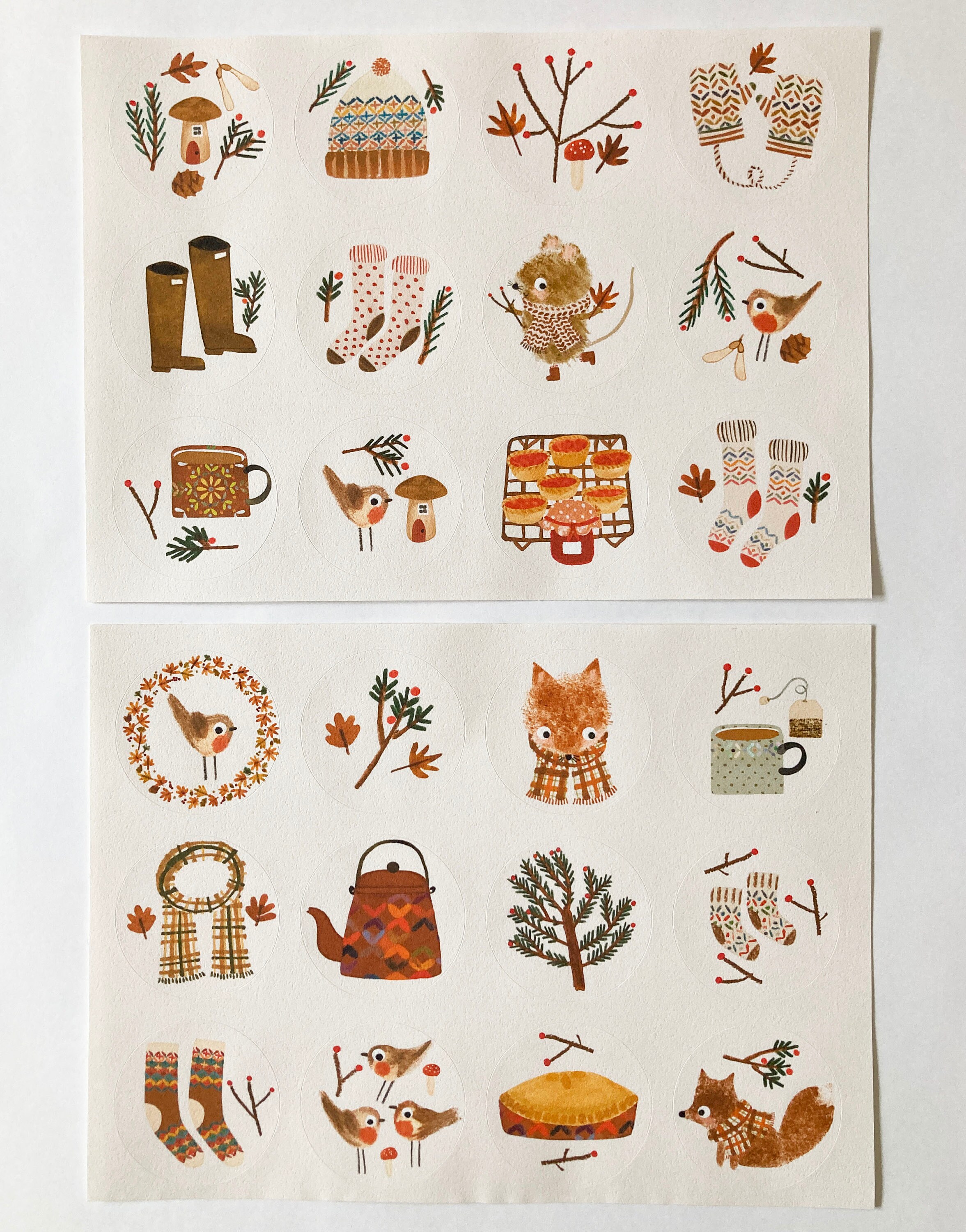 November Stickers Woolly Cosy and Warm Stickers Autumn - Etsy