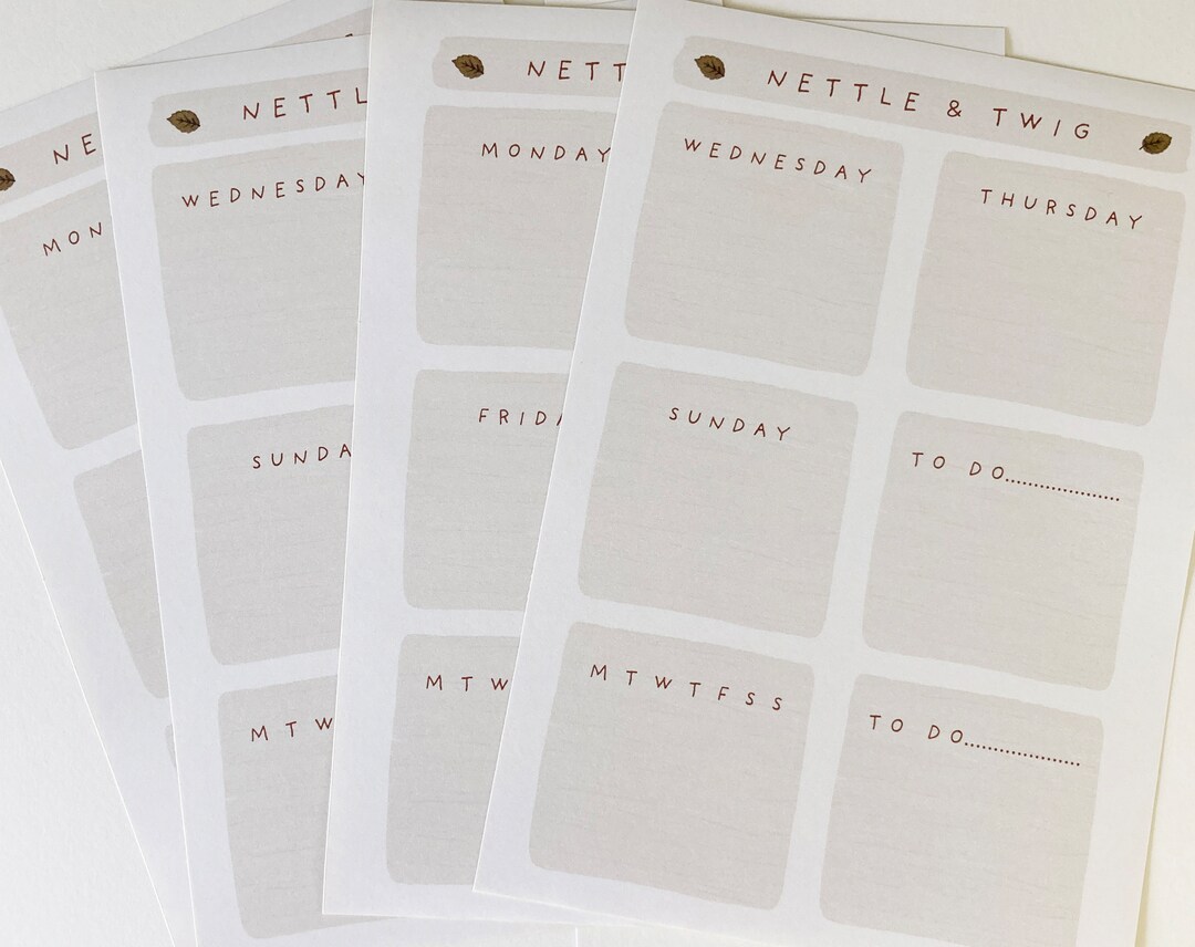 Week Day Stickers - Journaling Stickers - Monday to Sunday Stickers - Etsy