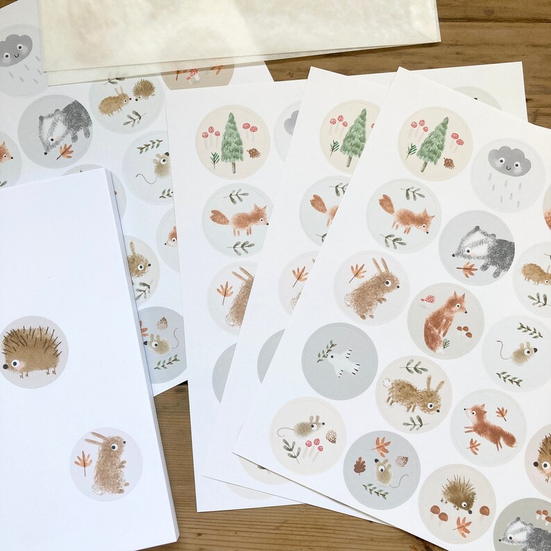 Stickers Paper Stickers Woodland Animal Stickers Woodland | Etsy