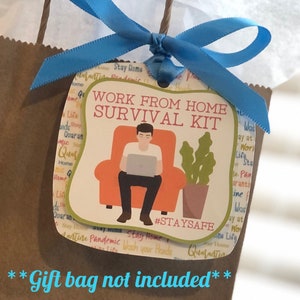 Work From Home Survival Kit Gift Tags 6 12 or 20 Pack - Etsy