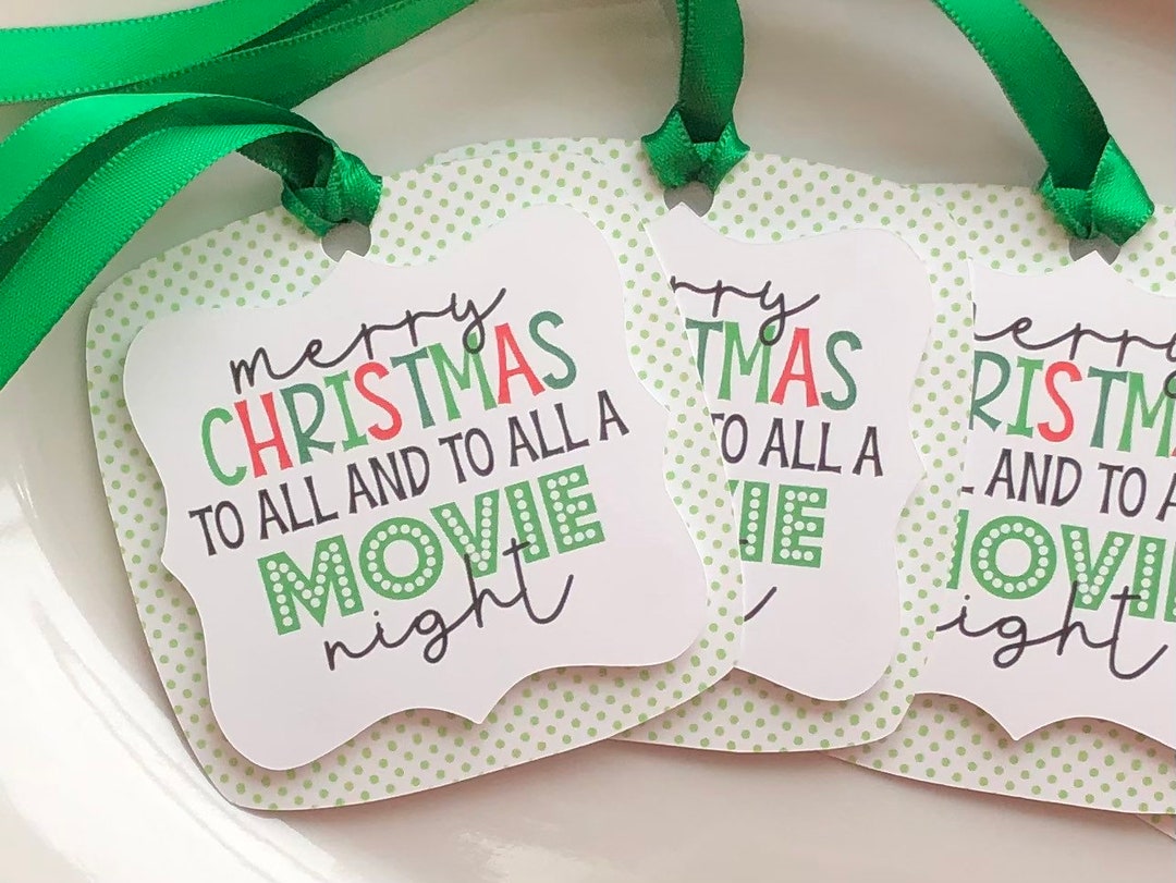 Movie Night Christmas 3" Gift Tags - 6, 12 or 20 Pack - Etsy