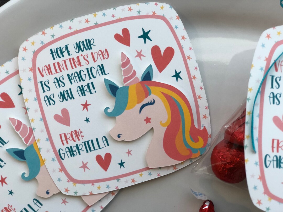 Unicorn Valentine Tags or Cards 6, 12 or 20 Pack - Etsy