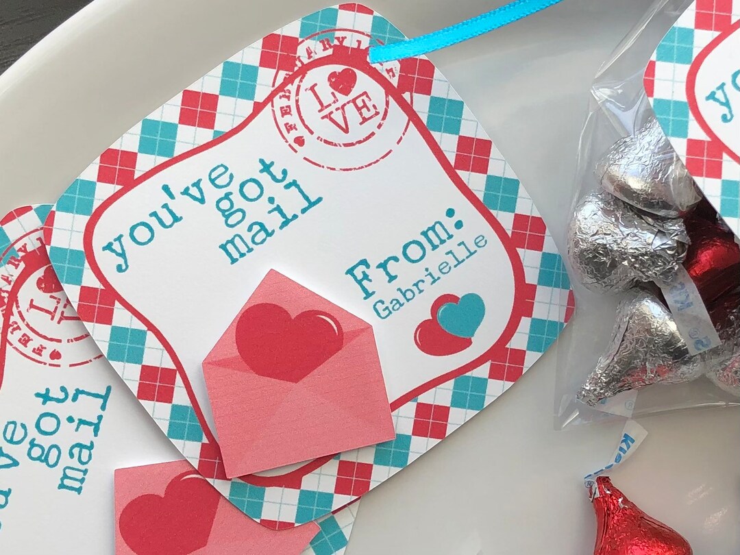 Youve Got Mail Valentine Tags or Cards 6, 12 or 20 Pack - Etsy