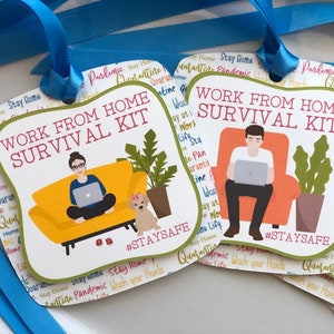 Work From Home Survival Kit Gift Tags 6 12 or 20 Pack - Etsy