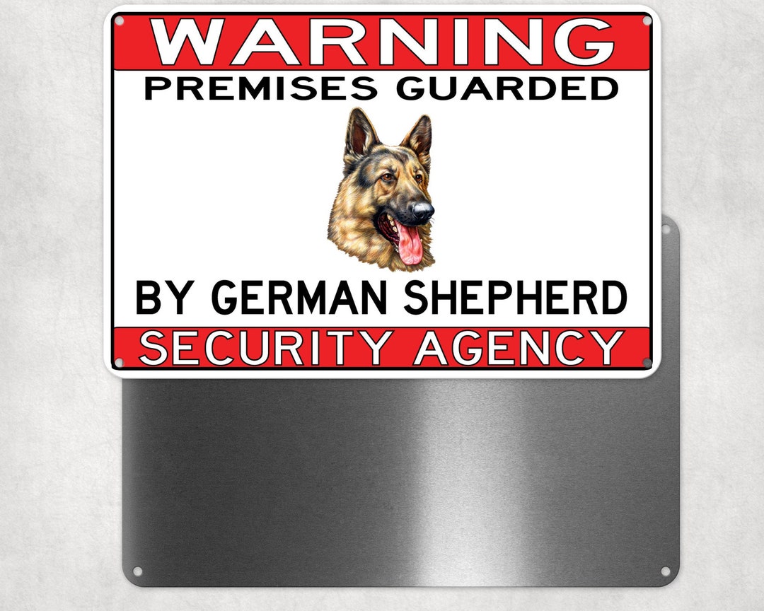 Warning German Shepherd Dog Metal Sign, No Trespassing , Gate Sign ...