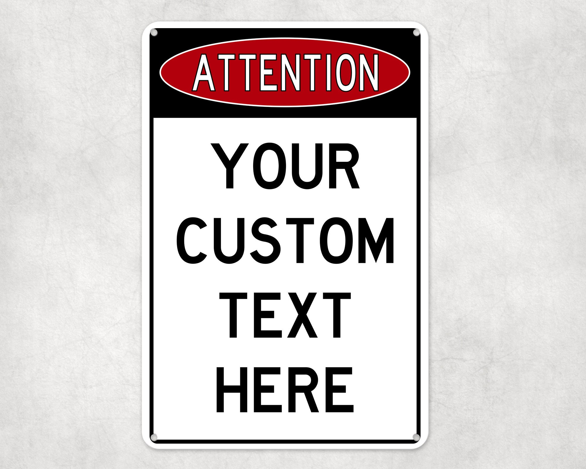 Your Custom Text Metal Attention Sign Personalized Aluminum | Etsy