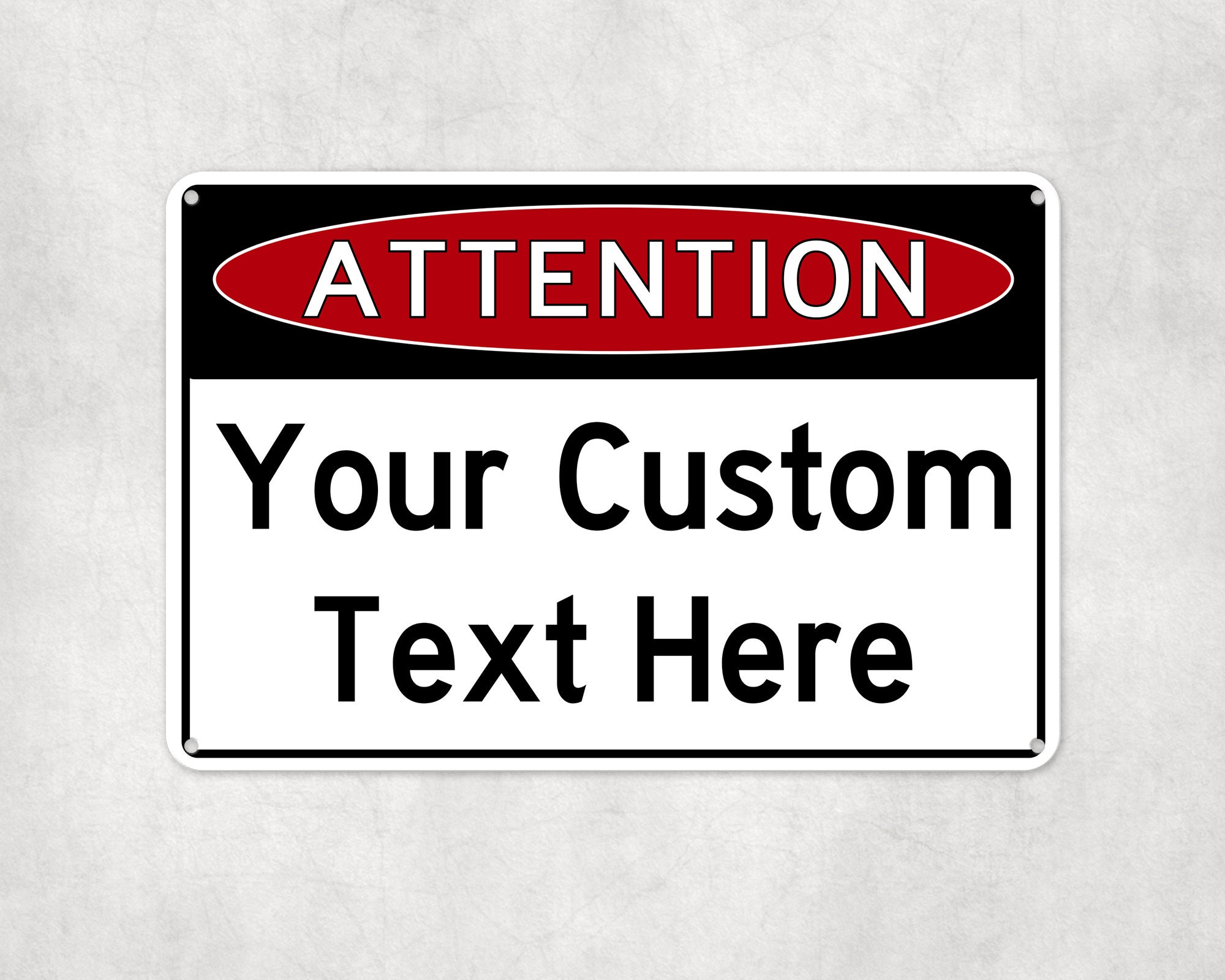Your Custom Text Metal Attention Sign Personalized Aluminum - Etsy