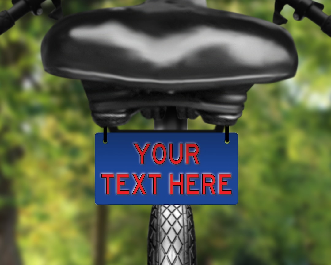 Your Custom Text Bicycle License Plate Tag, Vanity Tag, Novelty Plate ...