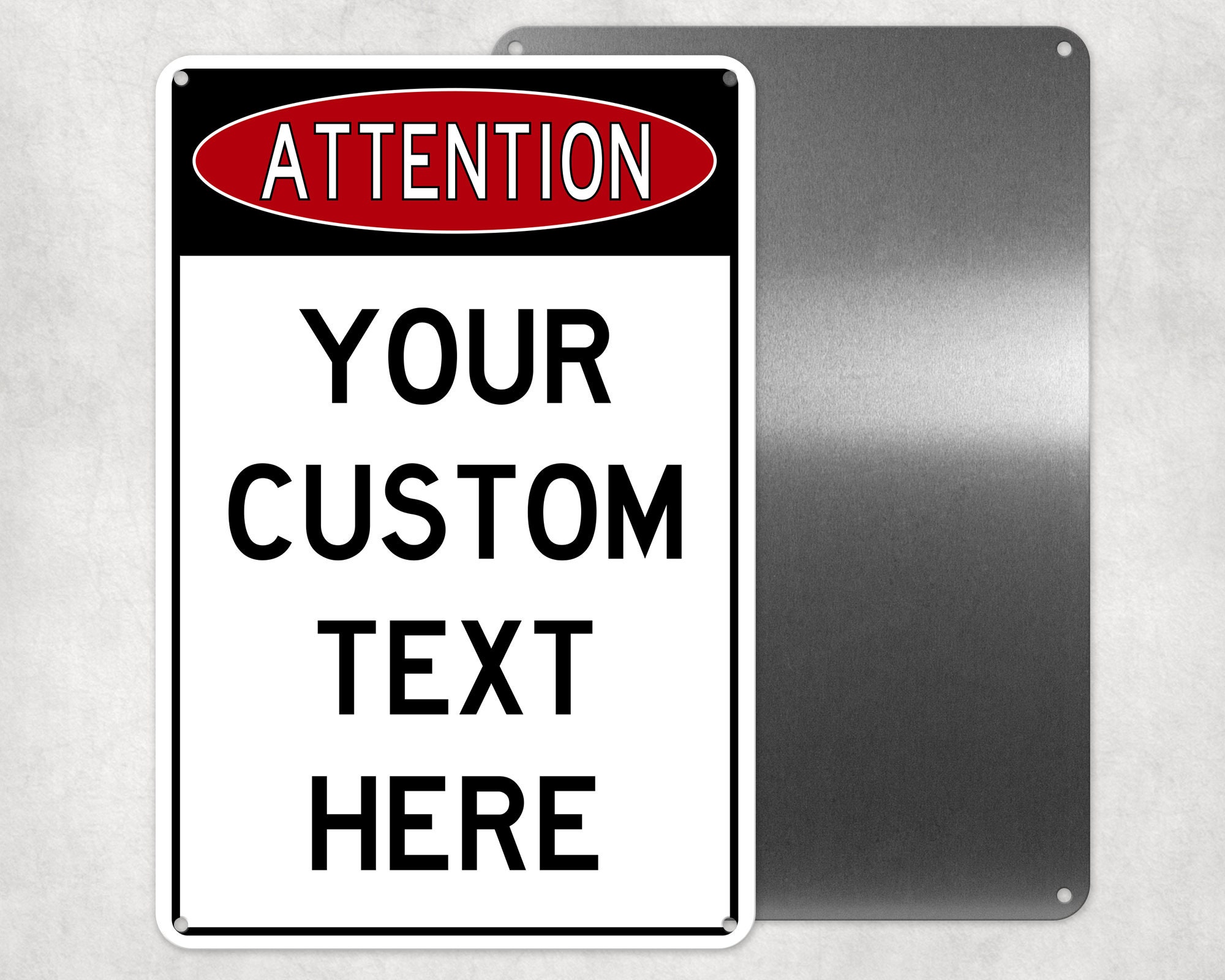 Your Custom Text Metal Attention Sign Personalized Aluminum | Etsy
