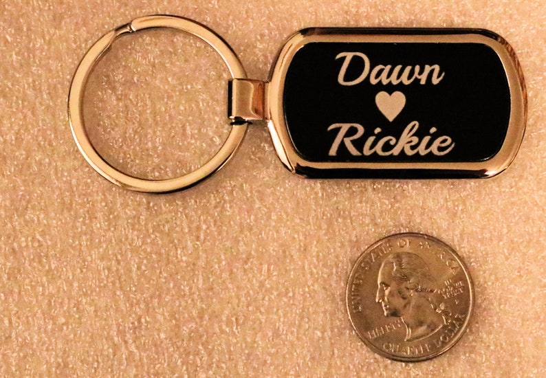 Personalized Laser Engraved Black Metal Keychain Custom - Etsy