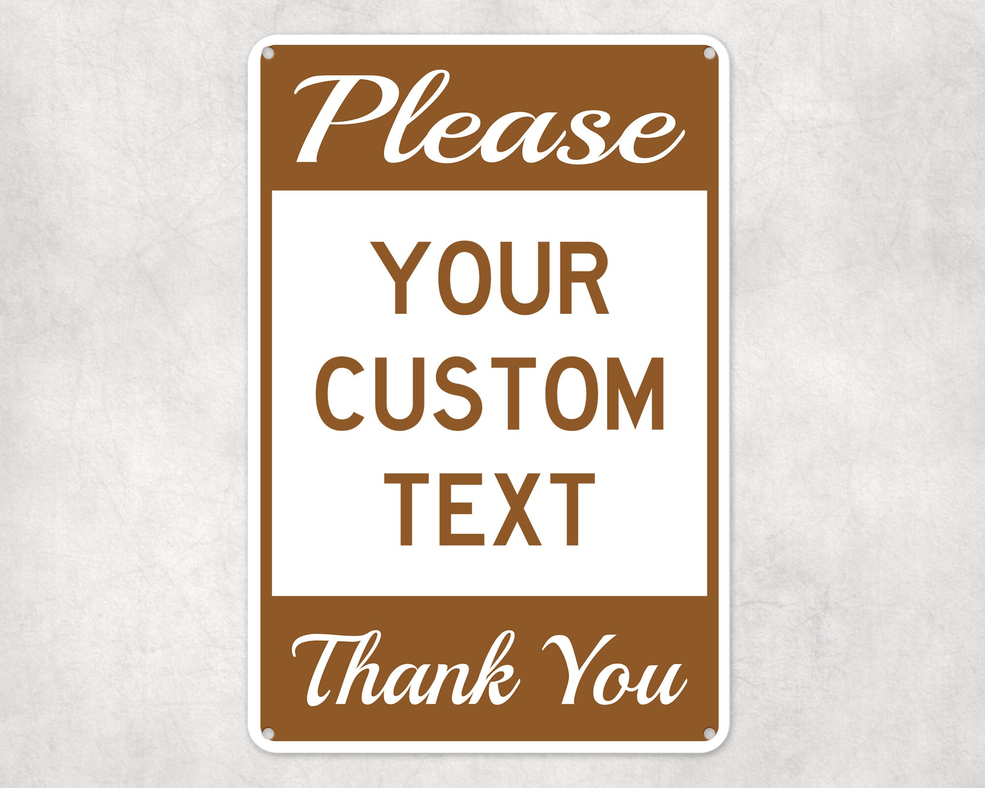 Your Custom Text Please and Thank You Metal Sign Personalized - Etsy