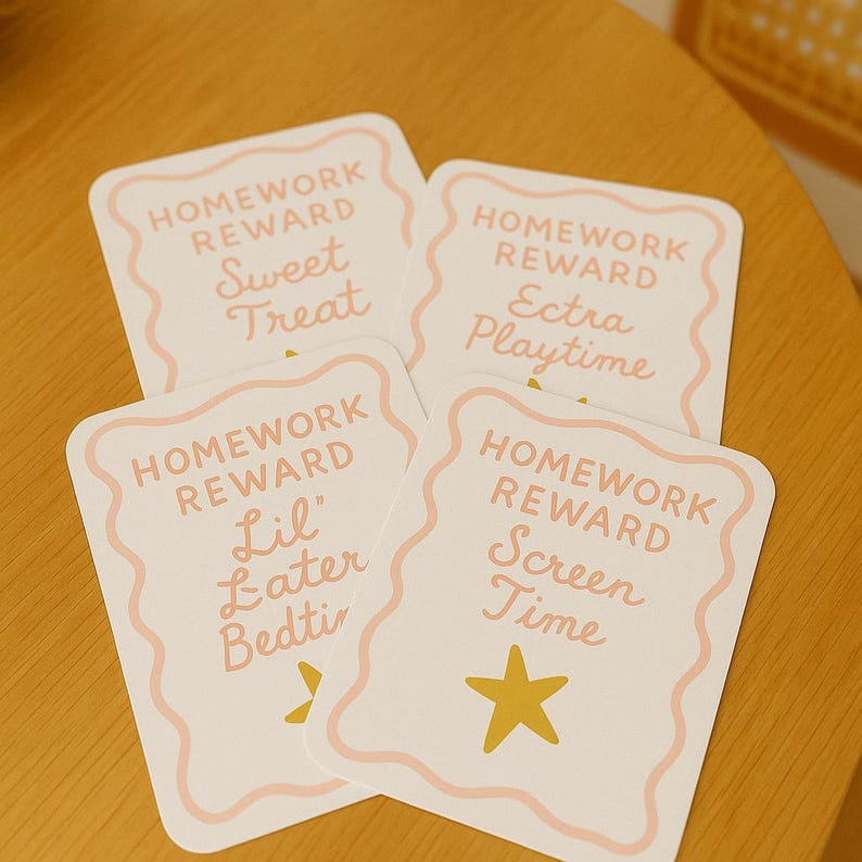 Editable Homework Reward Coupons – Printable Incentive Cards for Kids ...