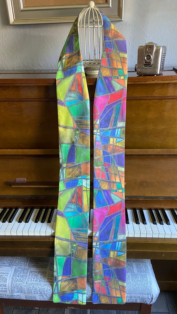 O God Beyond All Praising Stained Glass Rainbow Clergy Stole - Etsy