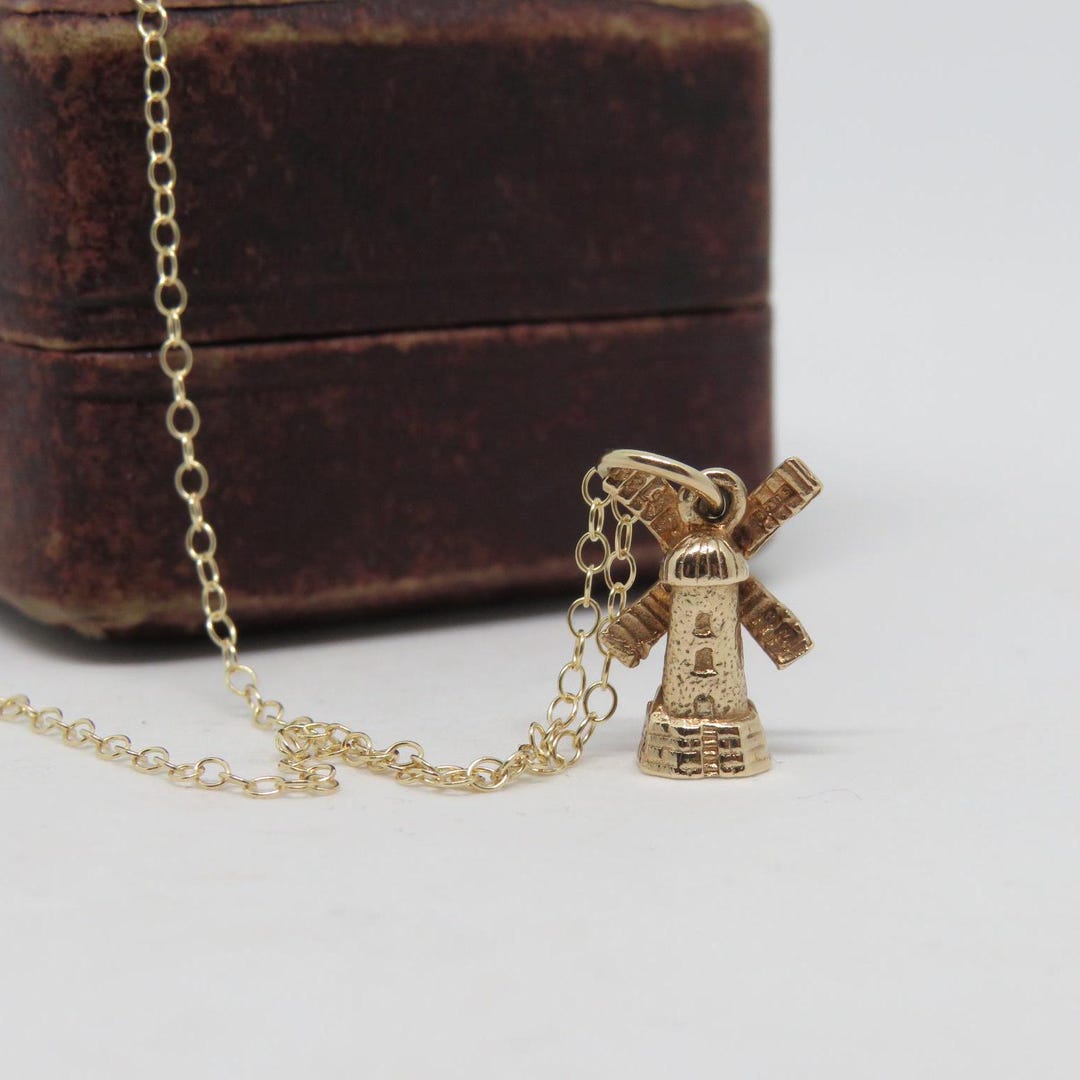 Vintage 9ct Gold Windmill Charm, Vintage Gold Charm, Gold Charm Pendant ...