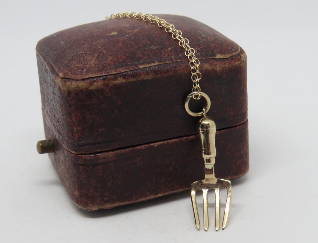 Vintage 9ct Gold Fork Charm, Vintage Gold Charm, Gold Charm Pendant ...