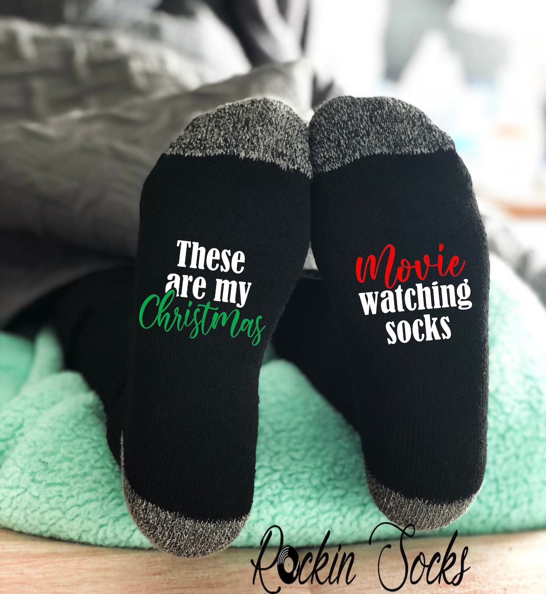 These Are My Christmas Movie Watching Socks, Funny Socks, Christmas ...