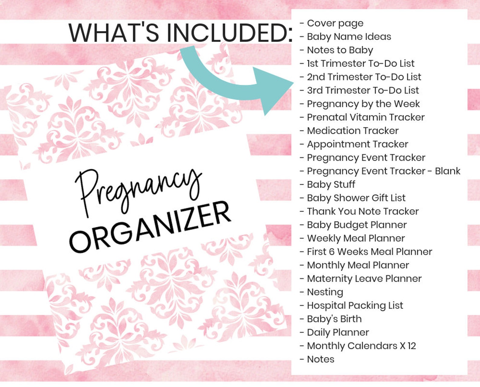 INSTANT DOWNLOAD, Pregnancy Organizer, Pregnancy Planner, Pregnancy ...