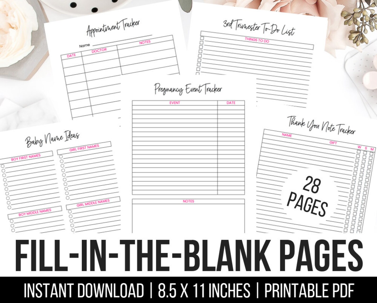 INSTANT DOWNLOAD, Pregnancy Printable Bundle, Pregnancy Planner ...