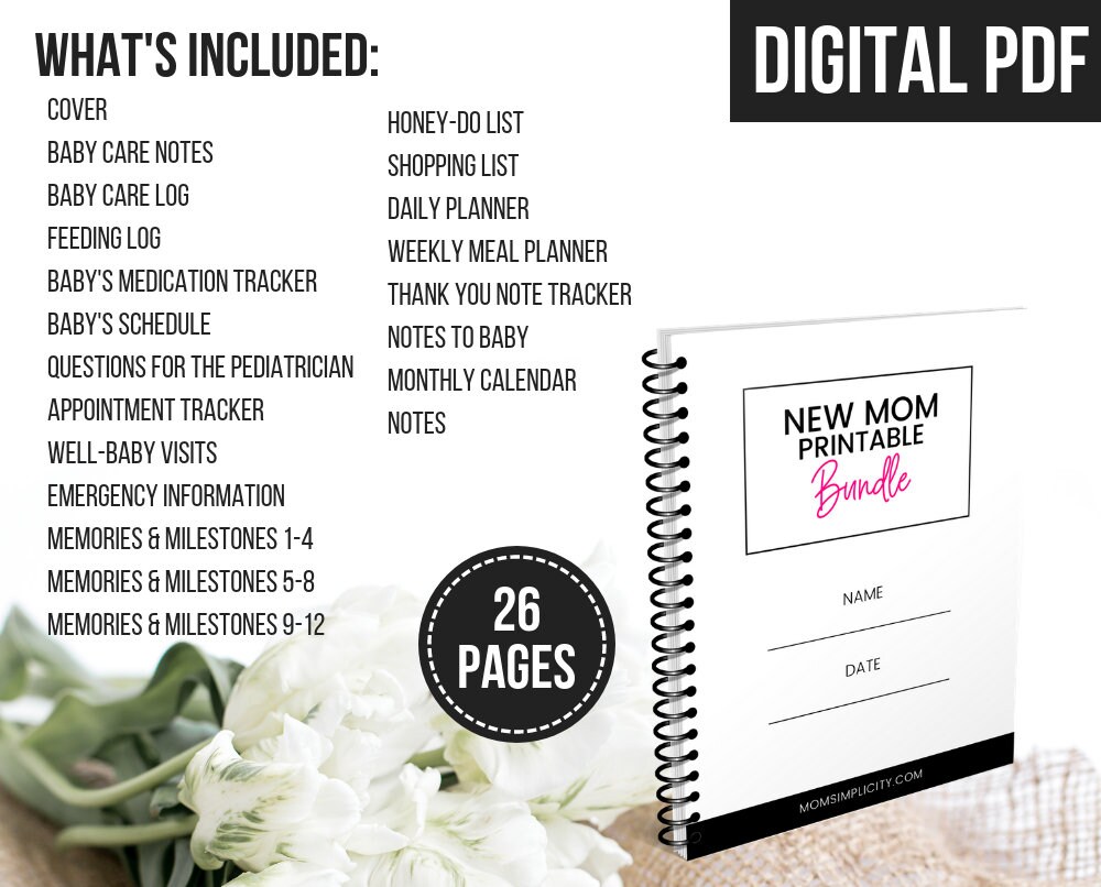 INSTANT DOWNLOAD, New Mom Printable Bundle, Mommy Organizer, Printables ...